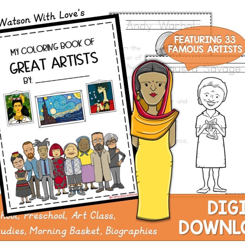 Famous Artist Coloring Book - Etsy