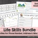 Life Skills Practice | Printable | Address Activity | Phone Number ...