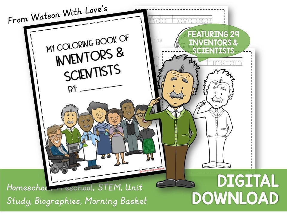Coloring Book of Inventors & Scientists | Famous | Science | Preschool ...