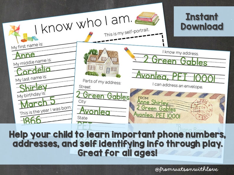 Life Skills Practice | Printable | Address Activity | Phone Number ...