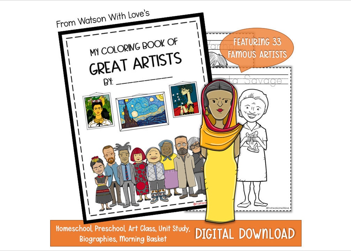 Famous Artist Coloring Book Preschool Primer Busy Binder - Etsy