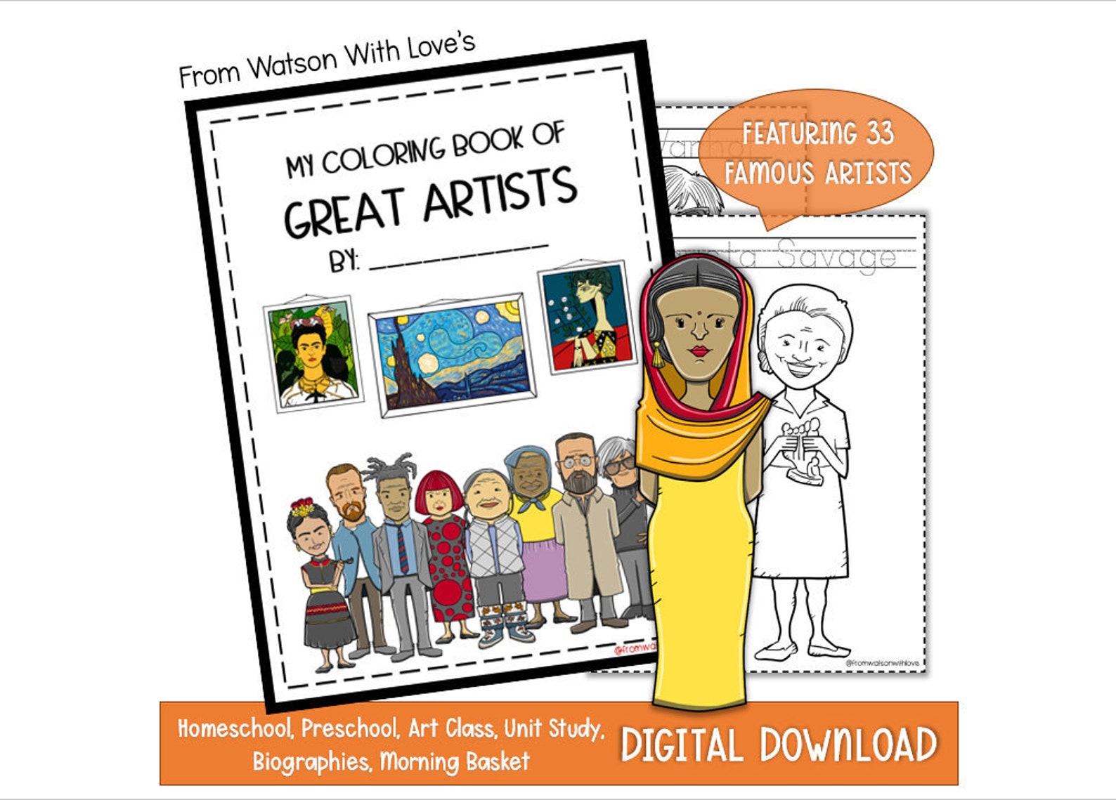 Famous Artist Coloring Book Preschool Primer Busy Binder - Etsy