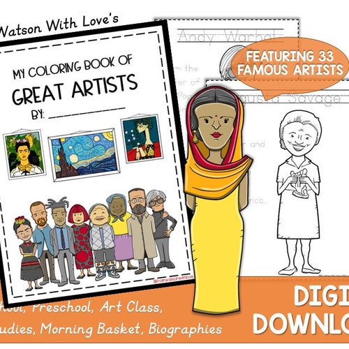 Famous Artist Coloring Book Preschool Primer Busy Binder - Etsy