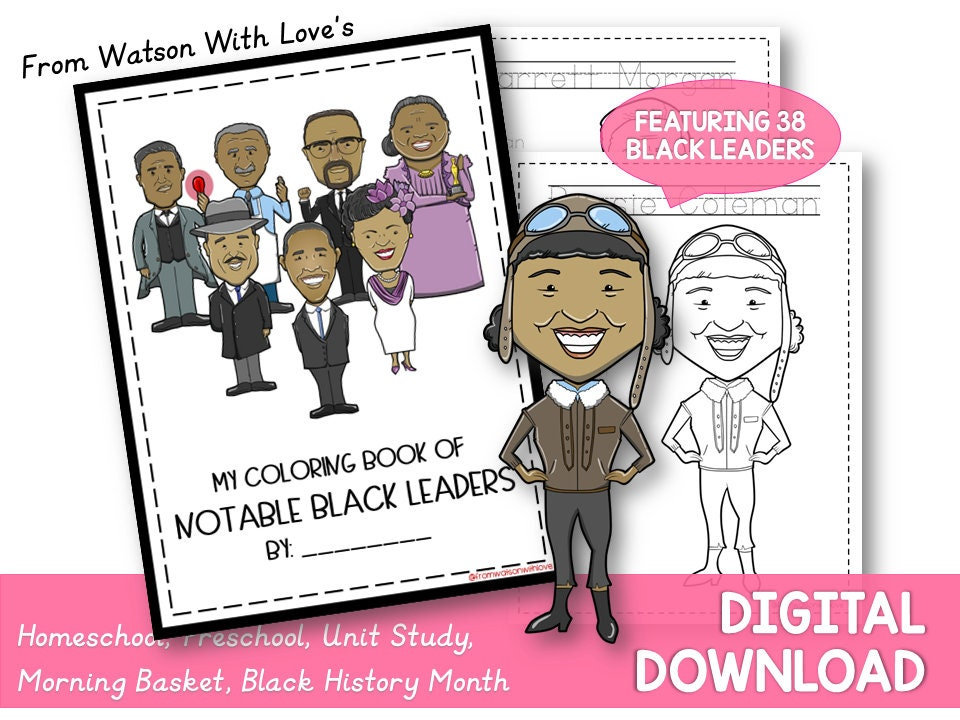 Coloring Book of Notable Black Leaders Black History Month Preschool ...