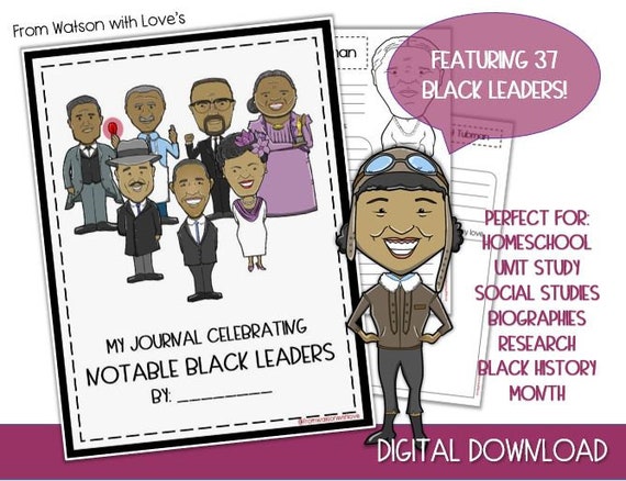 My Journal of Black Leaders Black History Month Unit Study - Etsy