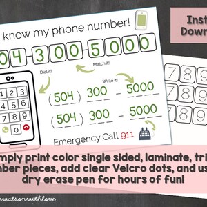 Life Skills Practice Set | Printable | Phone Number Activity | Address ...