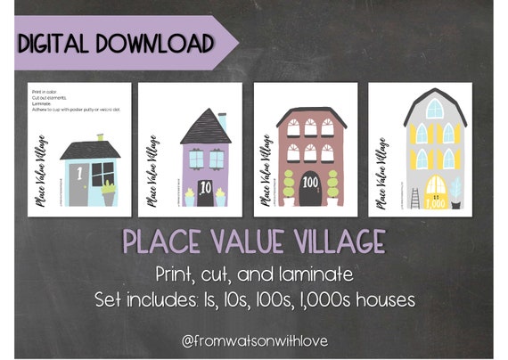 Place Value Village Homeschool Printable Math | Etsy UK