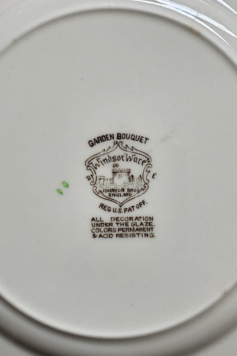Vintage Johnson Brothers Windsor Ware Plates: Garden Bouquet Set of 4 ...