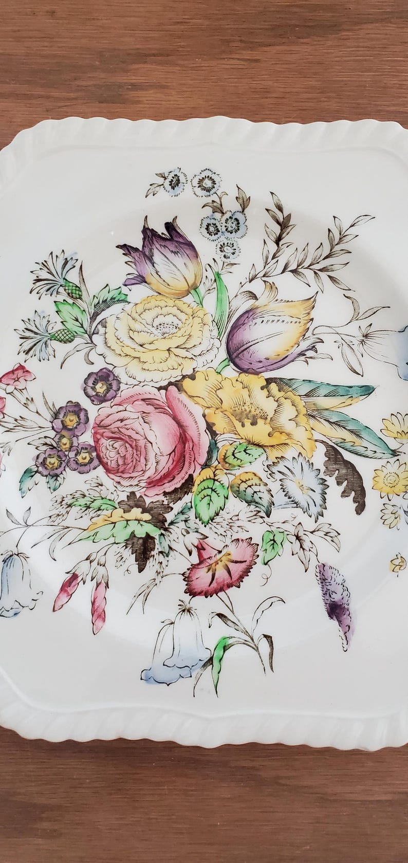 Vintage Johnson Brothers Windsor Ware Plates: Garden Bouquet Set of 4 ...