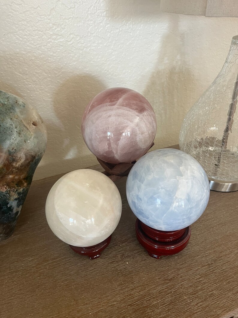 5.3" Large Rose Quartz Sphere - Etsy