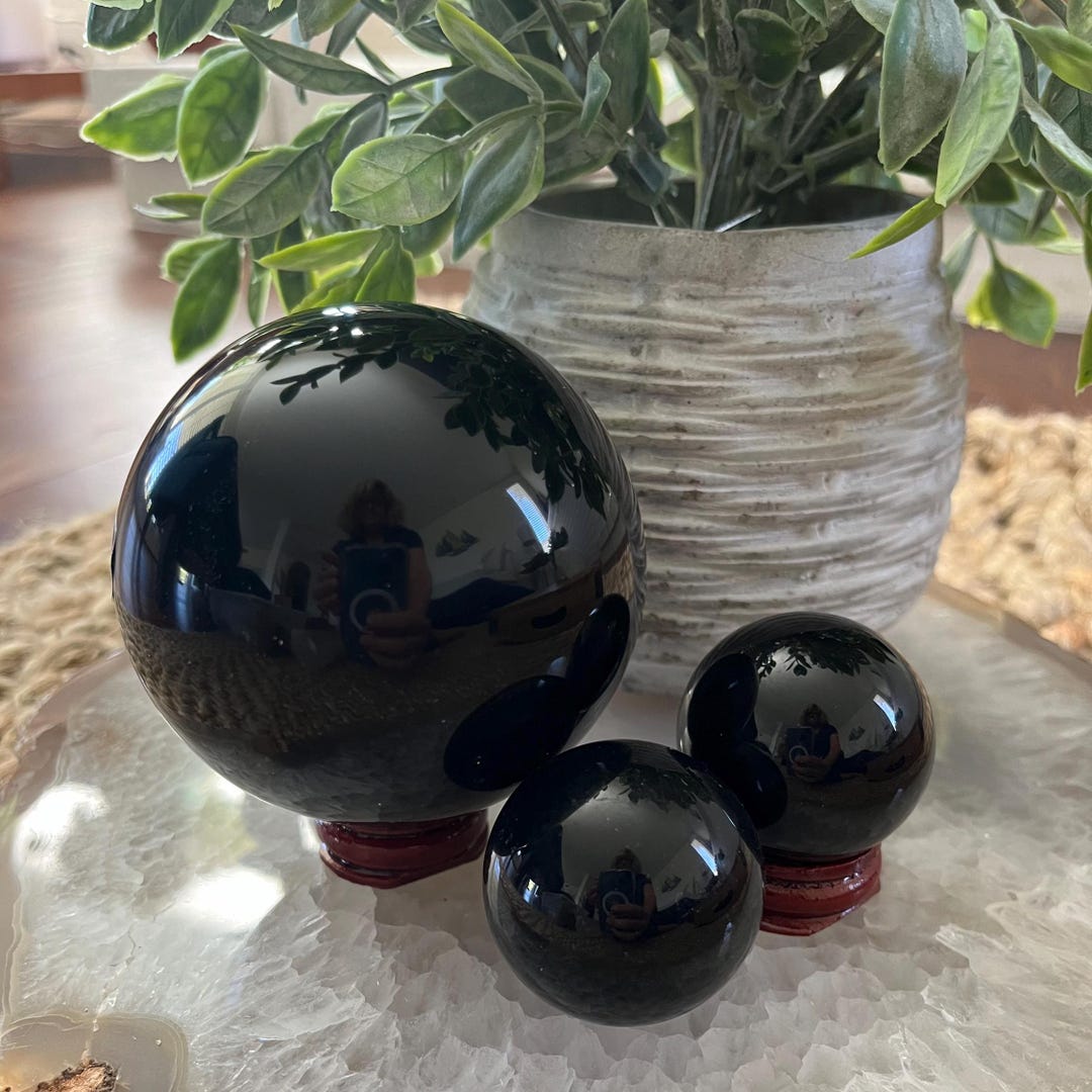 Black Obsidian Spheres - Etsy