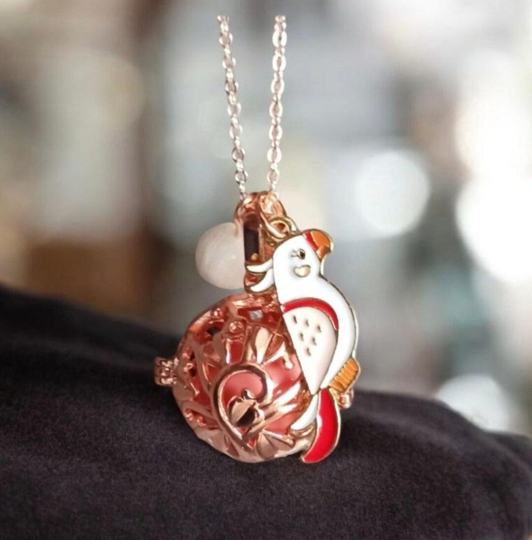 Tree of Life Pregnancy Bola With Cockatoos and Moonstone - Etsy