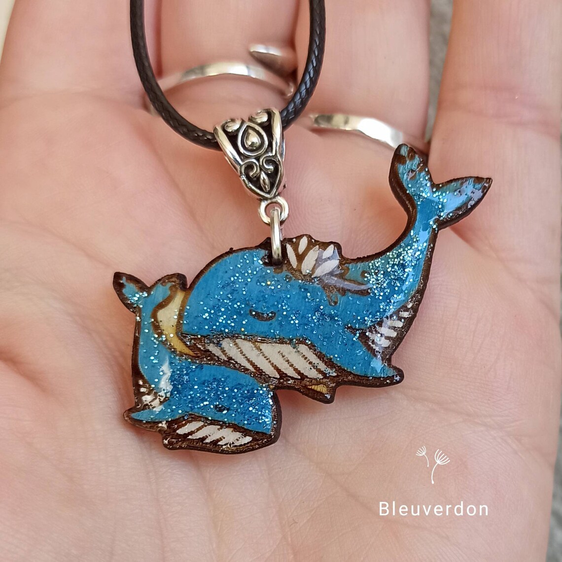 Fairy Whale Necklace in Wood and Resin - Etsy