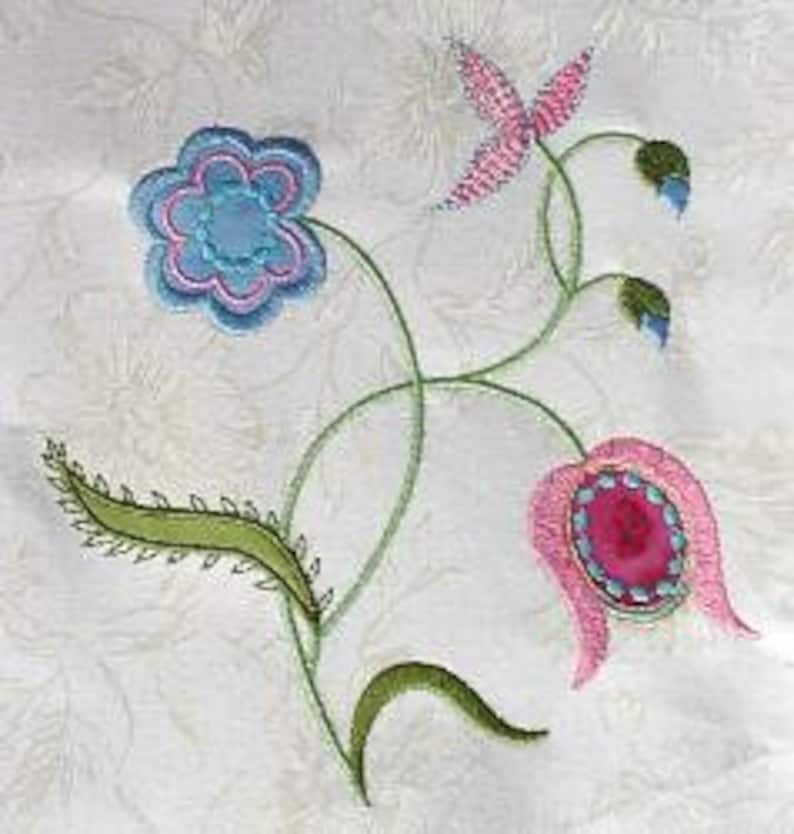 Crewel Flowers for Machine Embroidery-set of 4 - Etsy