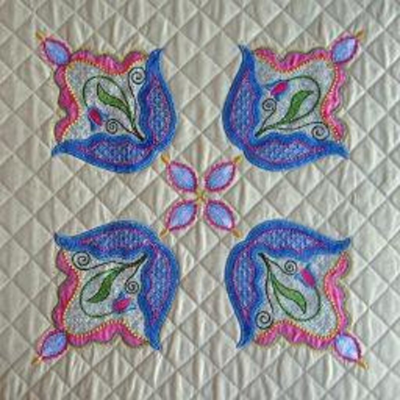 Jacobean Elegance Quilt Pattern for Machine Embroidery Machines - Etsy