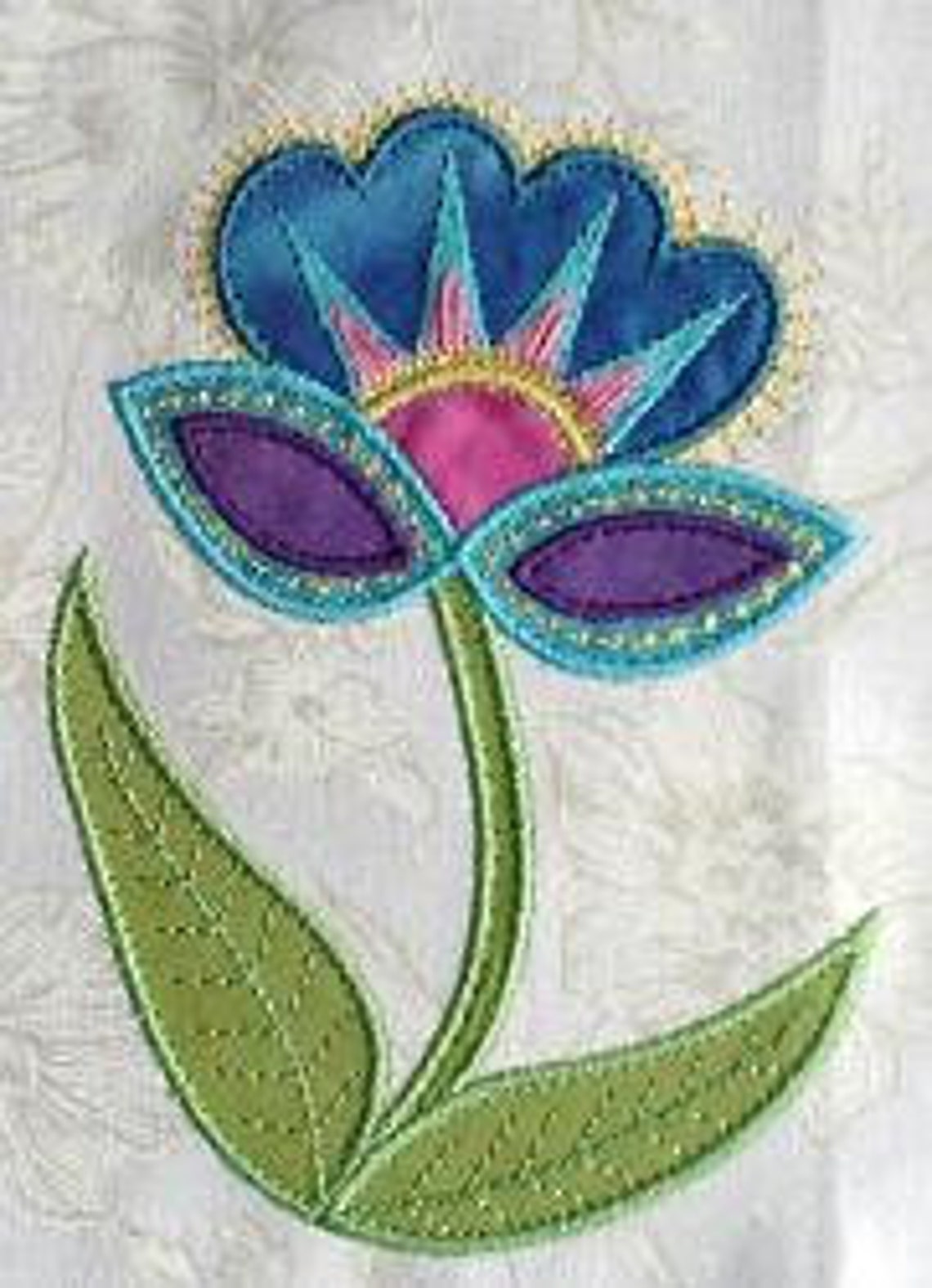 Crewel Flowers for Machine Embroidery-set of 4 - Etsy