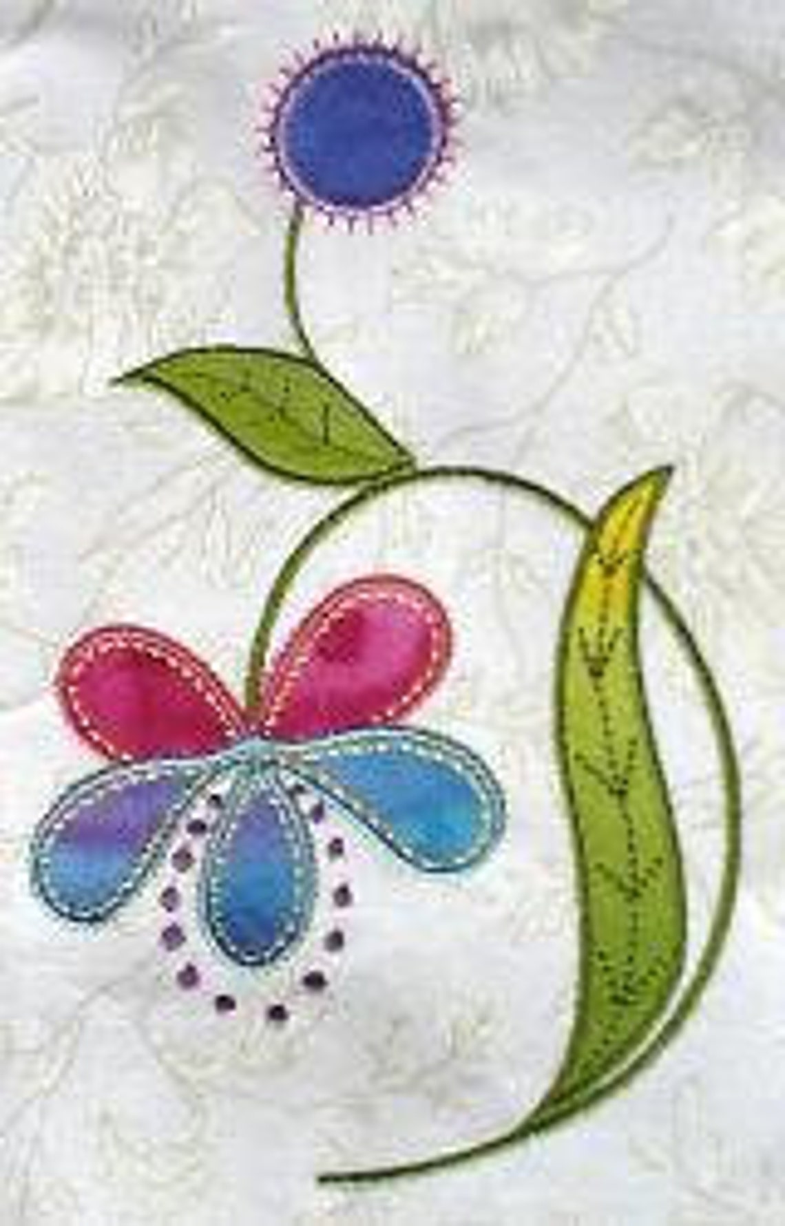 Crewel Flowers for Machine Embroidery-set of 4 - Etsy