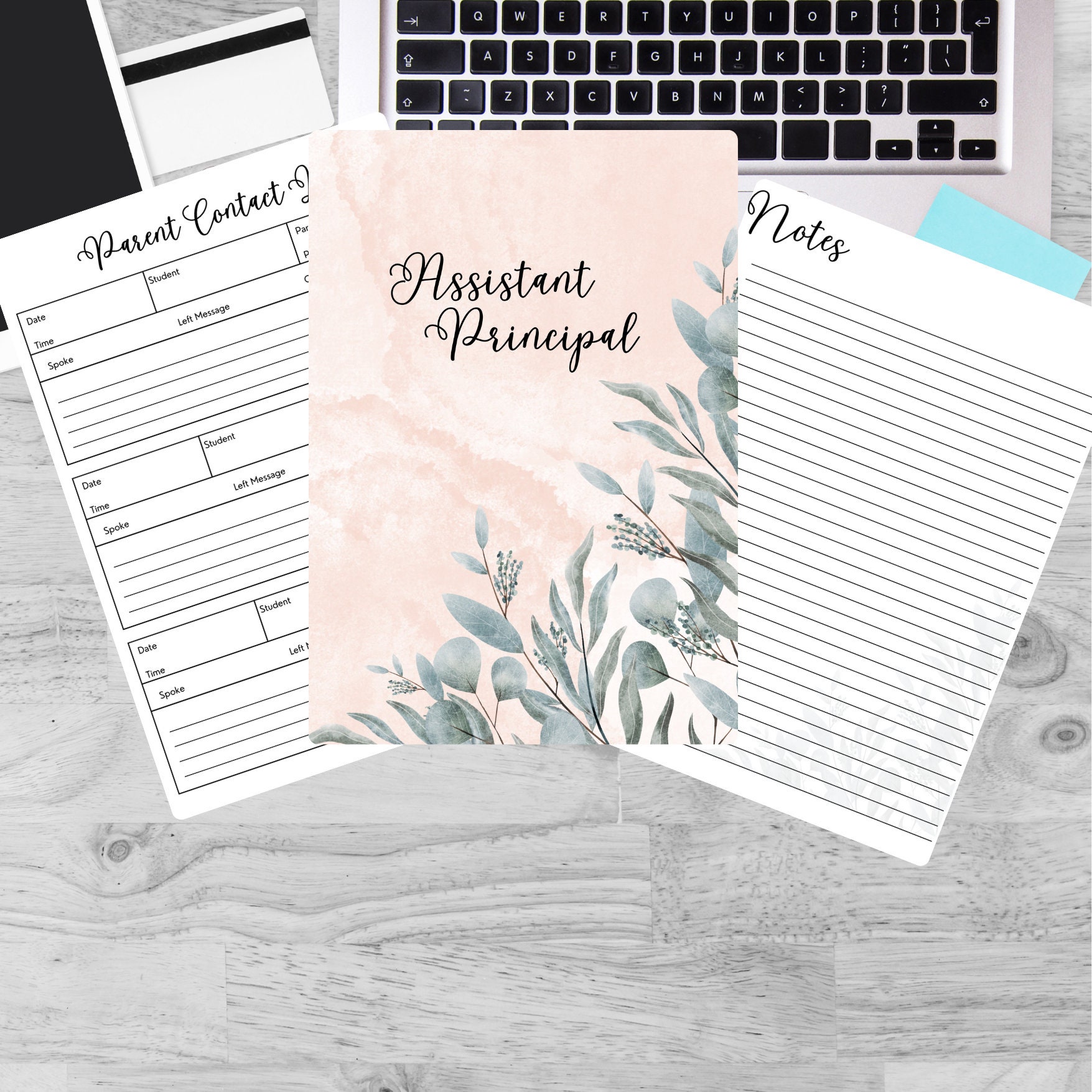 Assistant Principal Planner - Blush & Sage Floral - Etsy