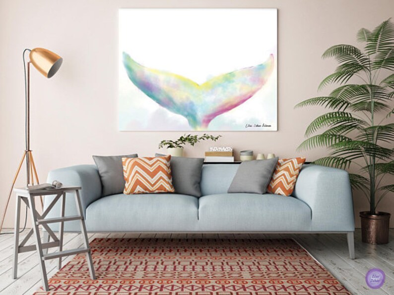 Mermaid Art Mermaid Decor Watercolor Painting Abstract - Etsy
