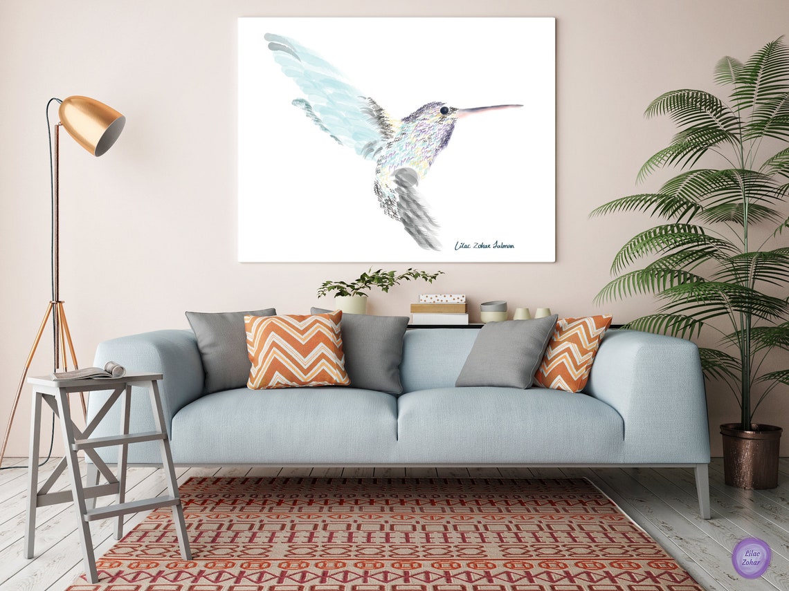 Hummingbird Canvas Art Painting for Living Room, Wall Art for Bedroom ...