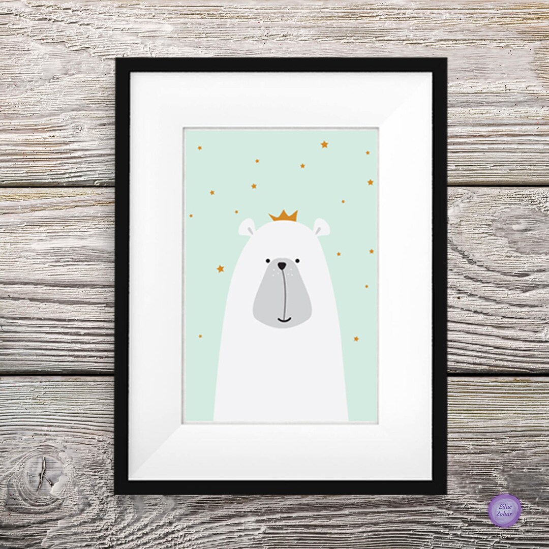 Bear Printable for Nursery Room, Animal Printable for Kids Room, Baby ...
