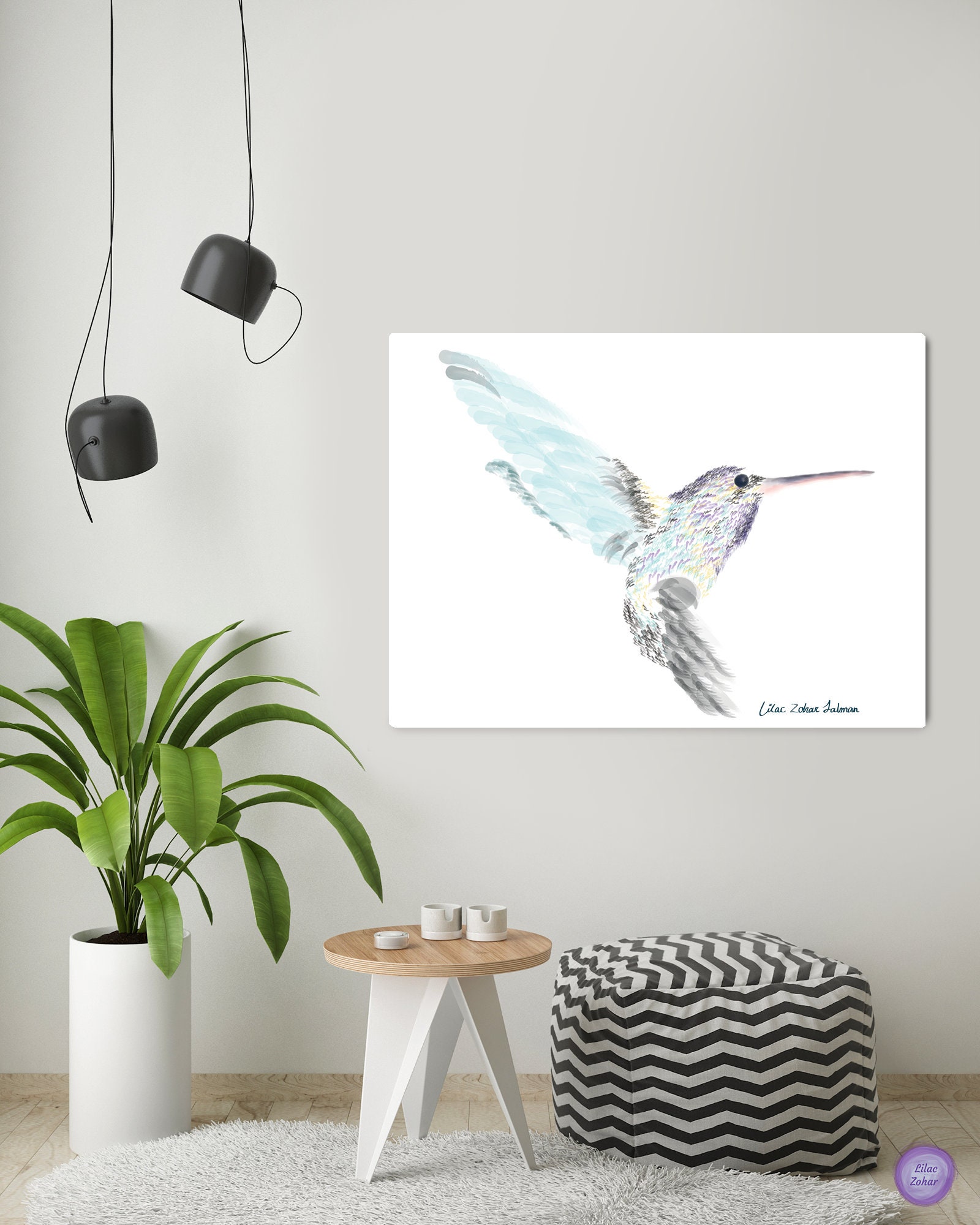 Hummingbird Canvas Art Painting for Living Room, Wall Art for Bedroom ...