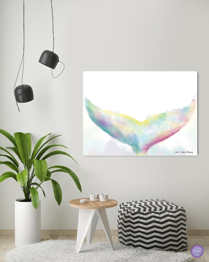 Watercolor Whale Canvas Wall Art Whale Art Abstract - Etsy