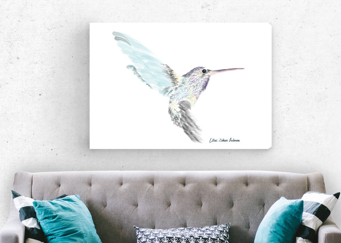 Hummingbird Canvas Art Painting for Living Room, Wall Art for Bedroom ...