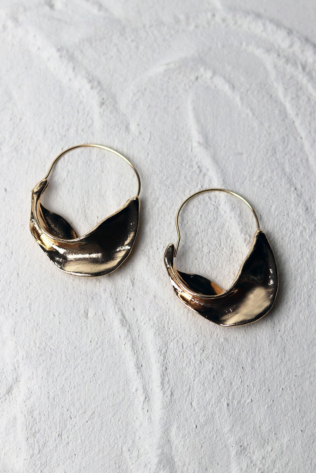 Nugget Hoop Earrings Statement Earring Gold Hoops Silver - Etsy