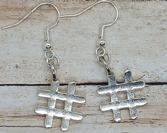Hashtag Earrings - Etsy