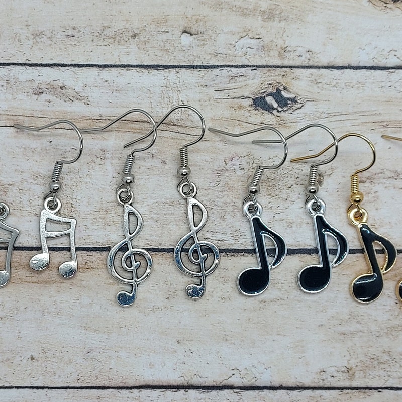Music Note Earrings - Etsy