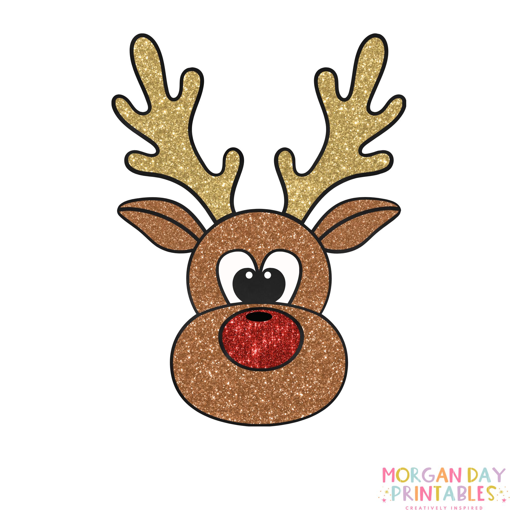 Coquette Christmas Reindeer Canva Template, Canva Frame PNG, Holiday ...