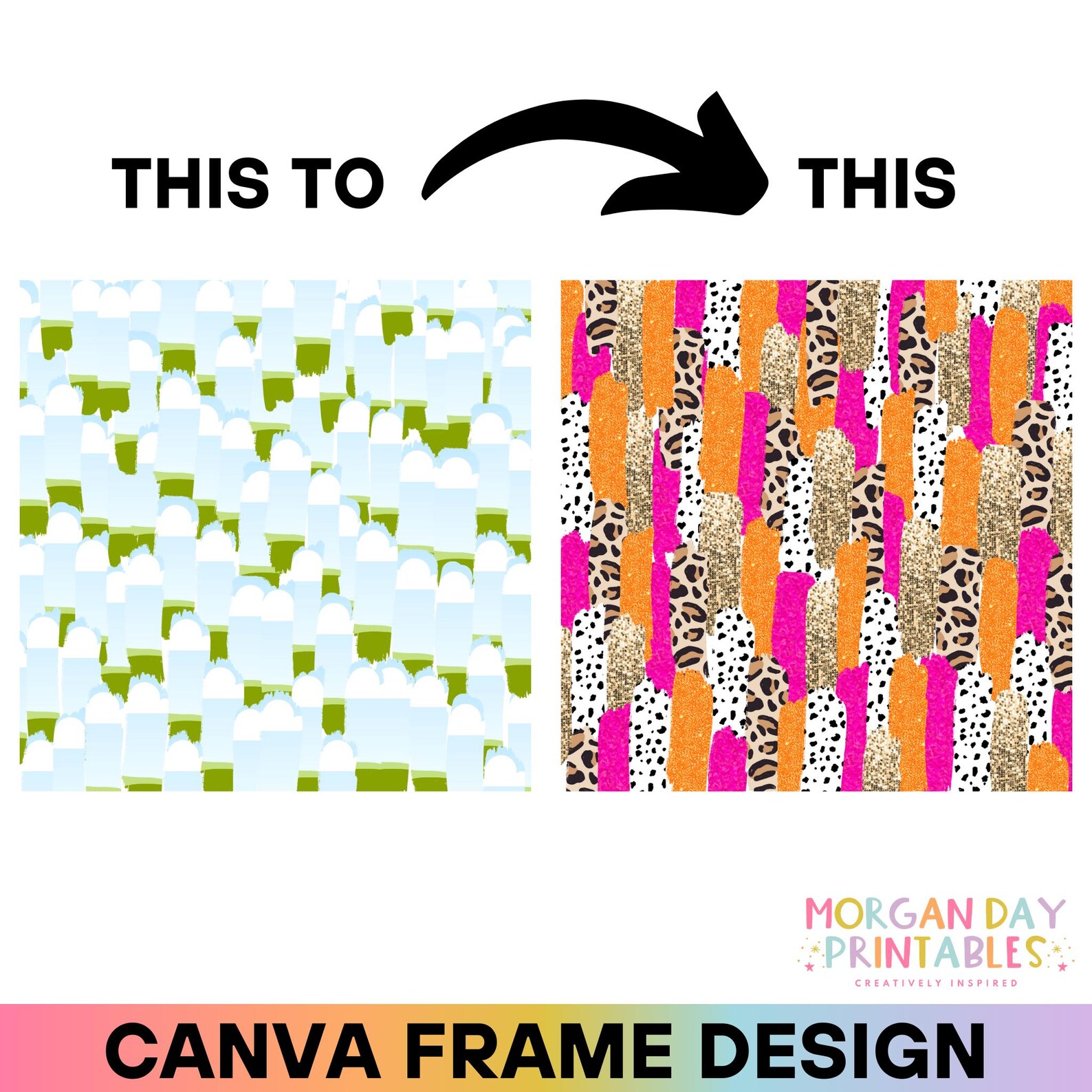 Canva Template, Canva Frames PNG, Messy Paint Brushstroke Background ...