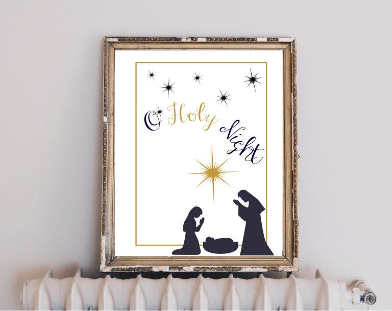 Christmas Printable O Holy Night Nativity Scene - Etsy