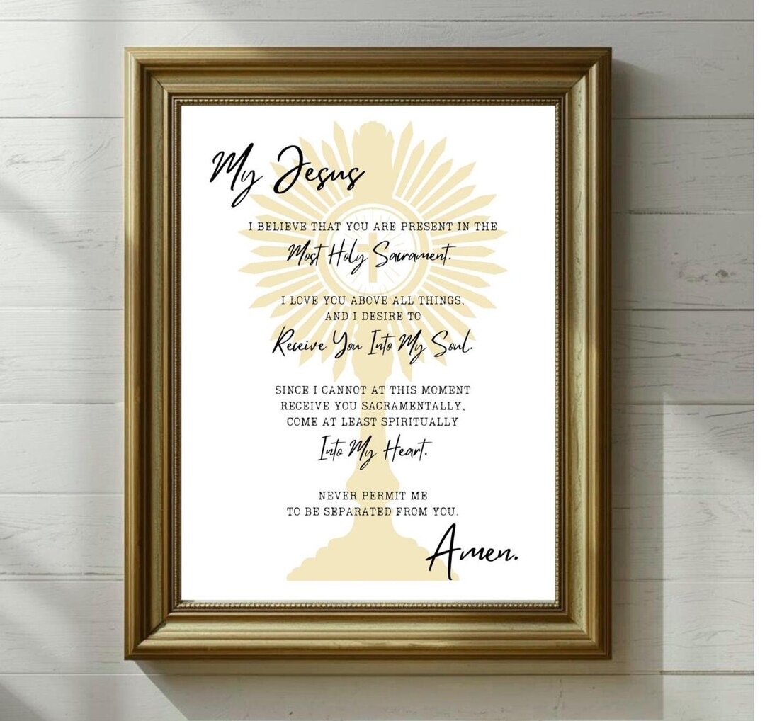 Catholic Act of Spiritual Communion- Eucharistic Printable- Eucharist ...