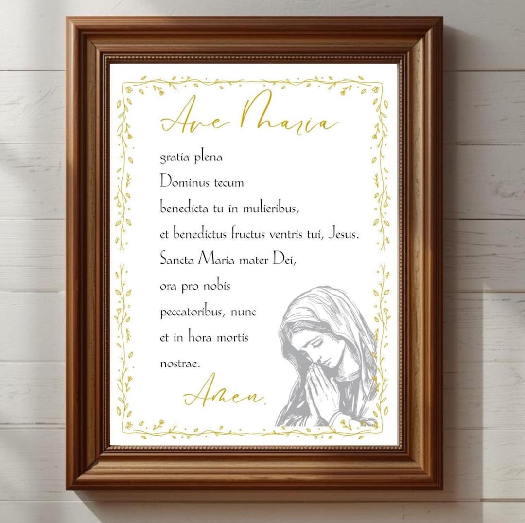 Ave Maria Latin Prayer Printable – Catholic Hail Mary (PDF) - Etsy