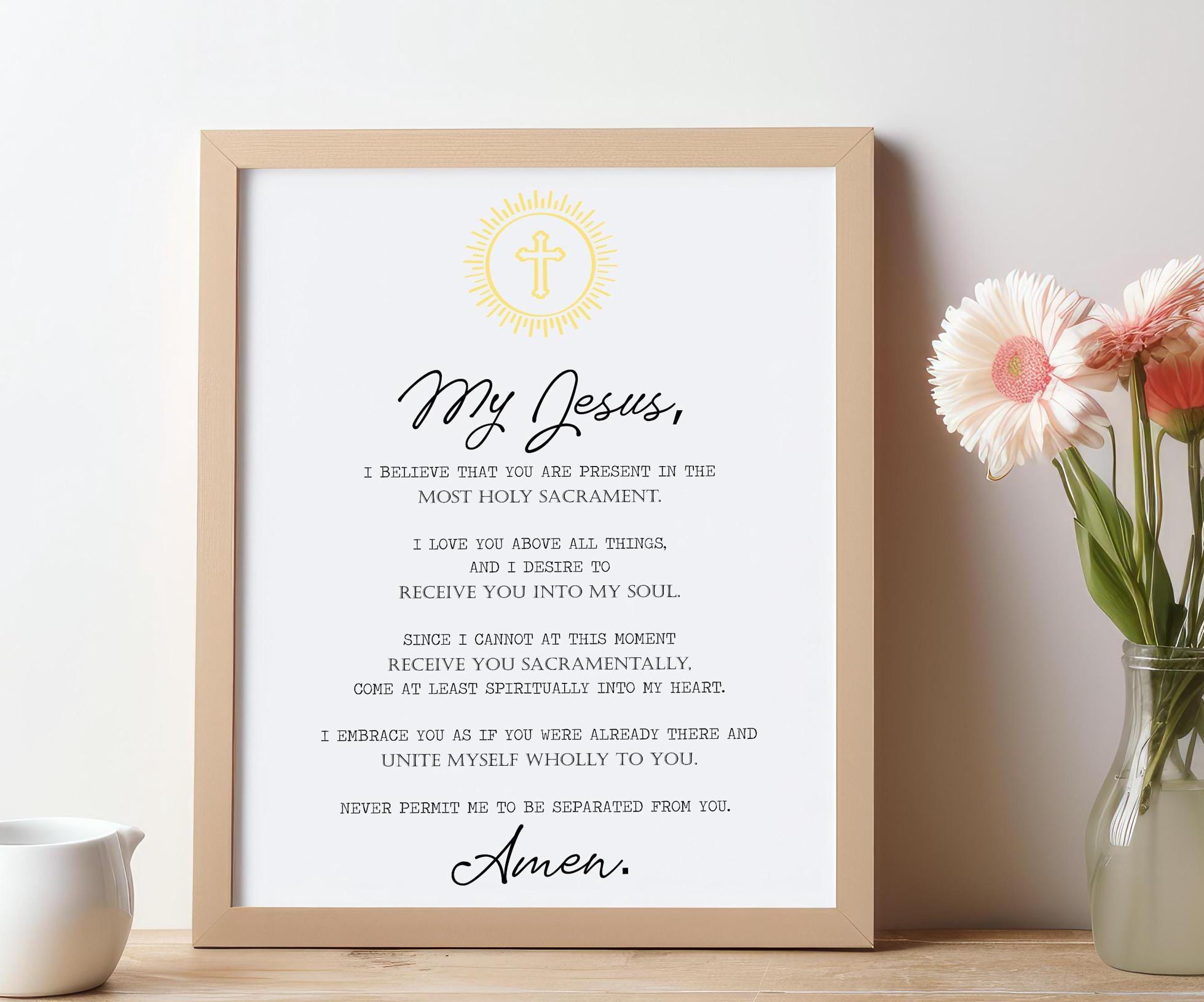 Catholic Act of Spiritual Communion- Eucharistic Printable- Eucharist ...