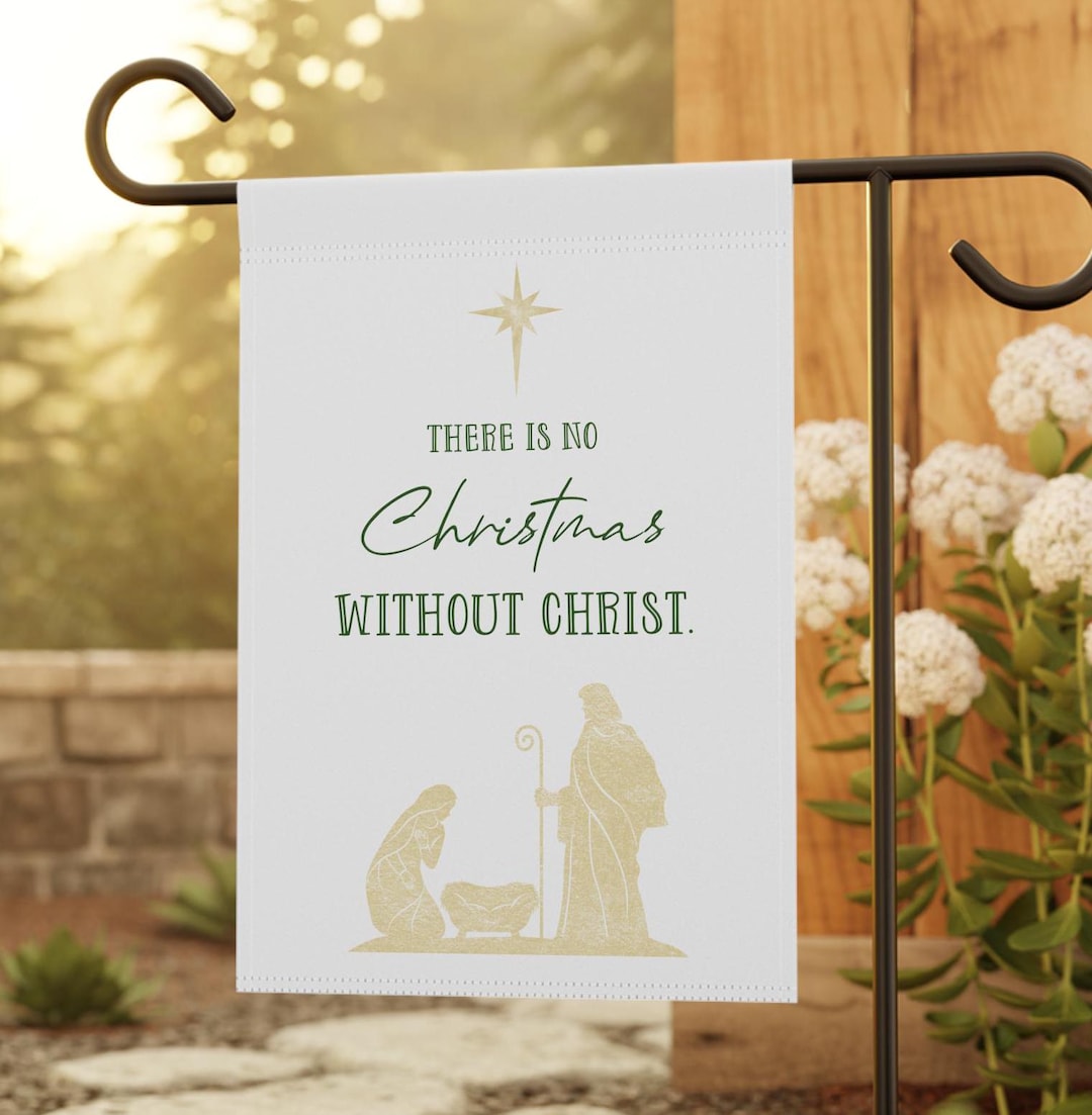 Garden Flag, Nativity Scene Catholic Christmas Decor, Christmas House ...