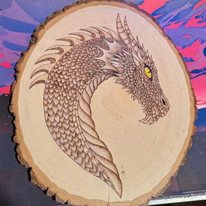 Dragon Pyrography Art | Handmade - Etsy
