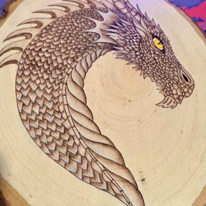 Dragon Pyrography Art | Handmade - Etsy