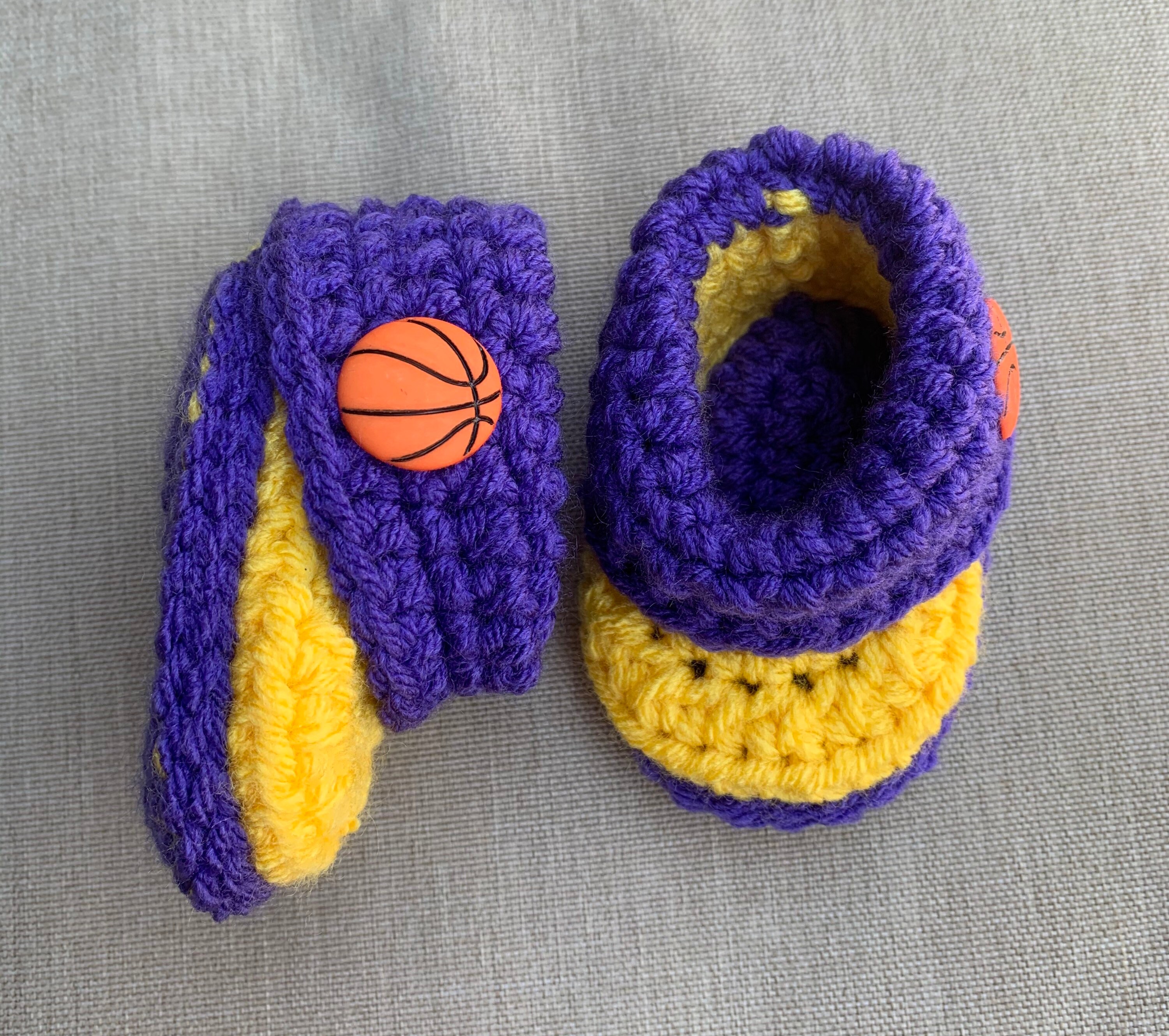 Lakers Baby Baby Booties Crochet Baby Lakers Baby | Etsy