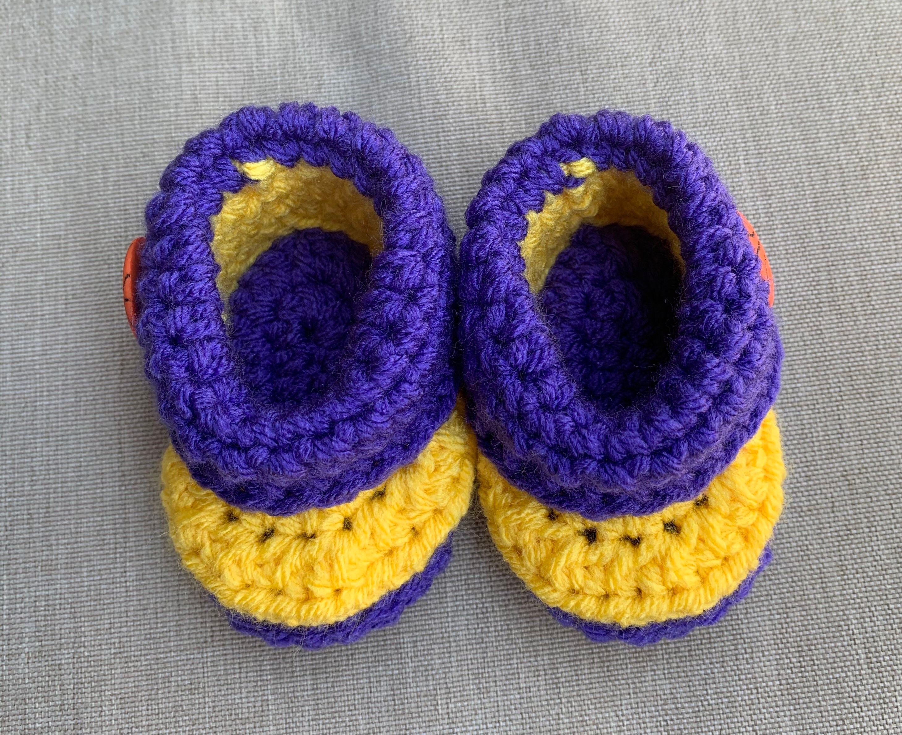 Lakers Baby Baby Booties Crochet Baby Lakers Baby | Etsy