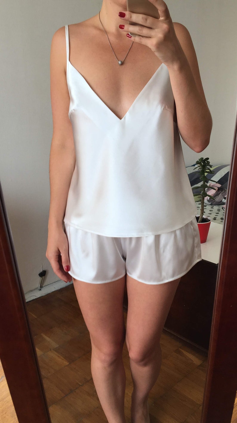 Bridal White Satin Pajamas Satin Silk Pajama Set White Women Etsy