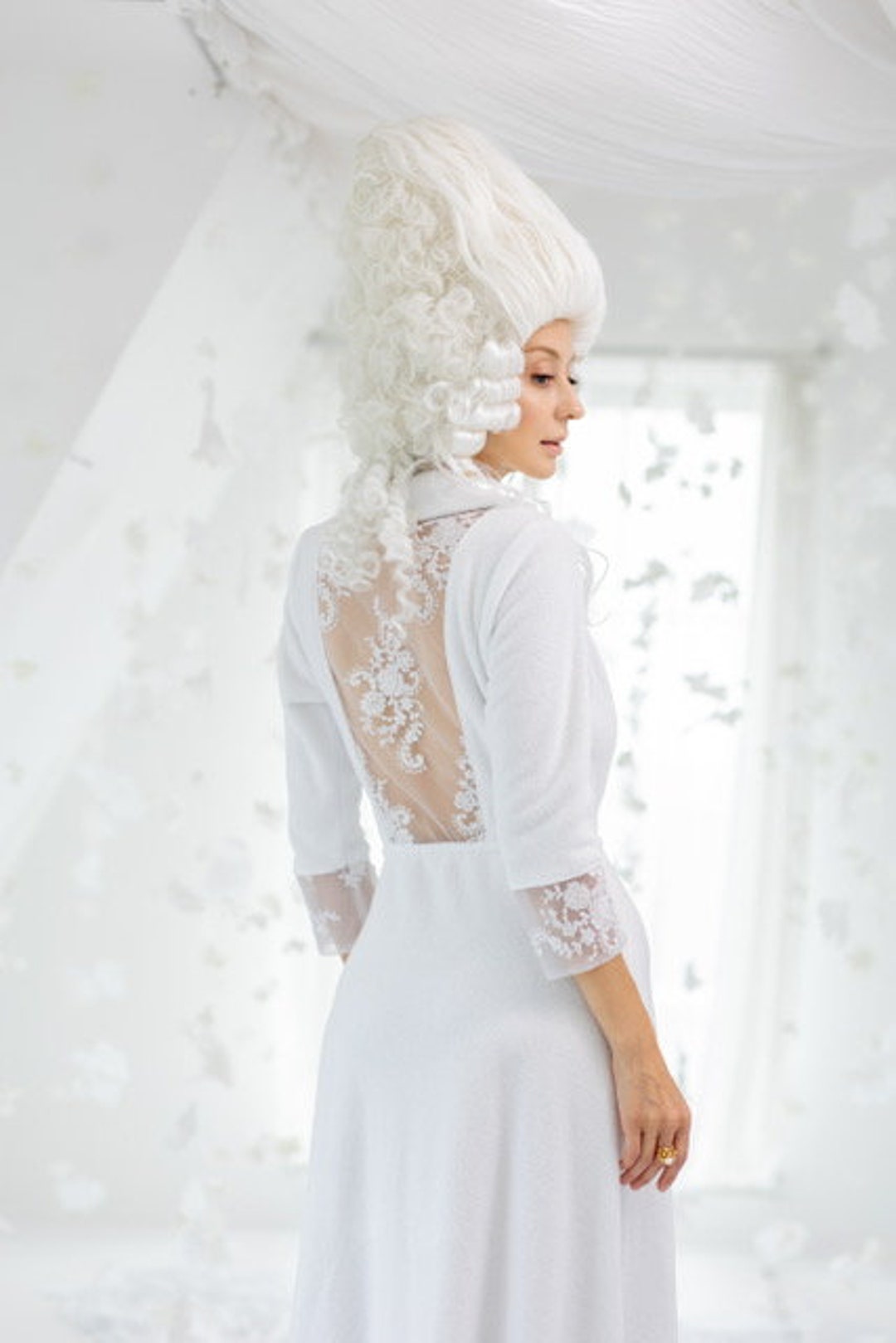 Lace Luxury Robe, Long Lace Robes for Women, Long Nightgown, Luxury ...