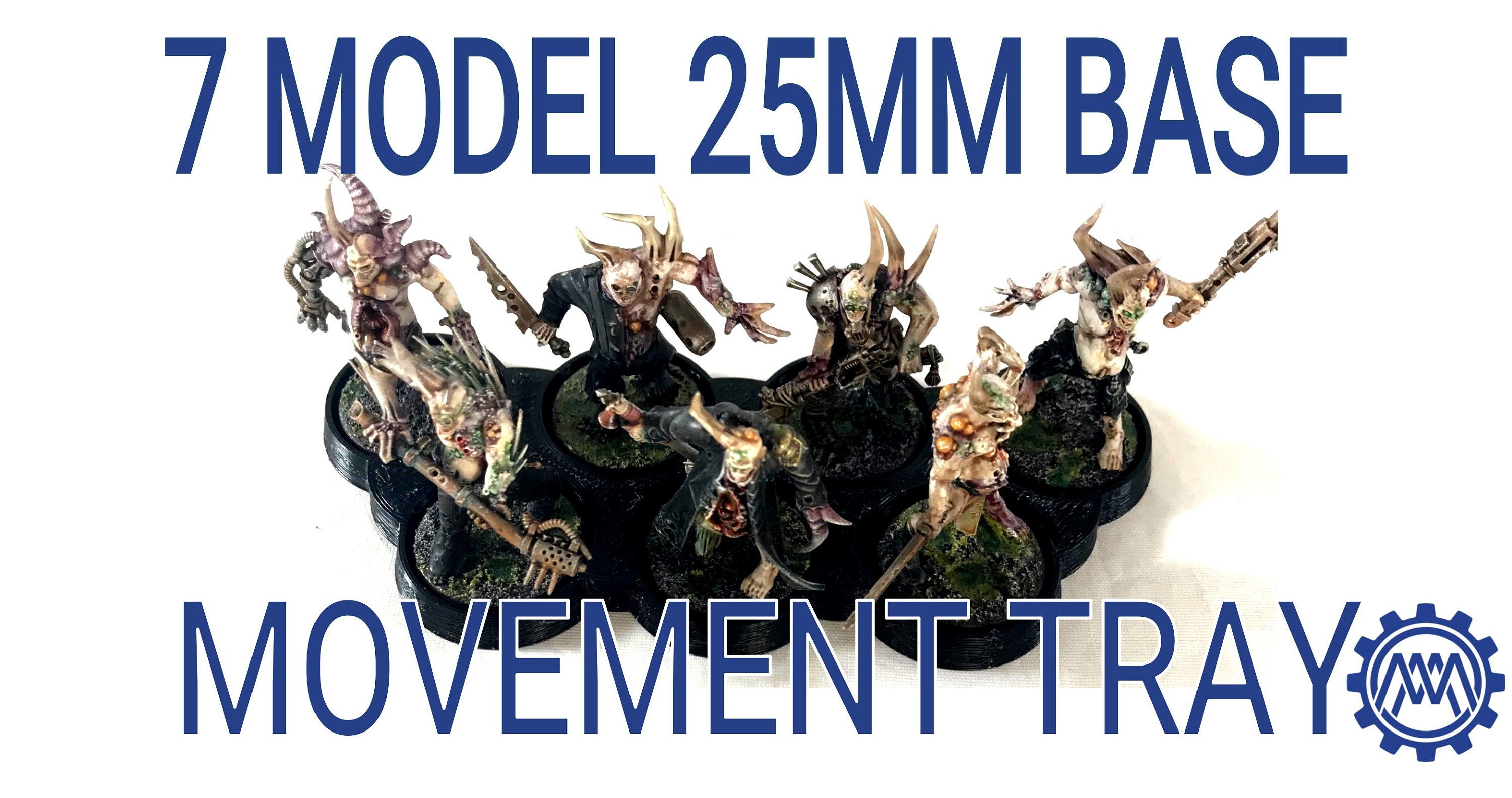 7 Model 25mm Base Movement Tray for Warhammer 40K and Age of Sigmar ...