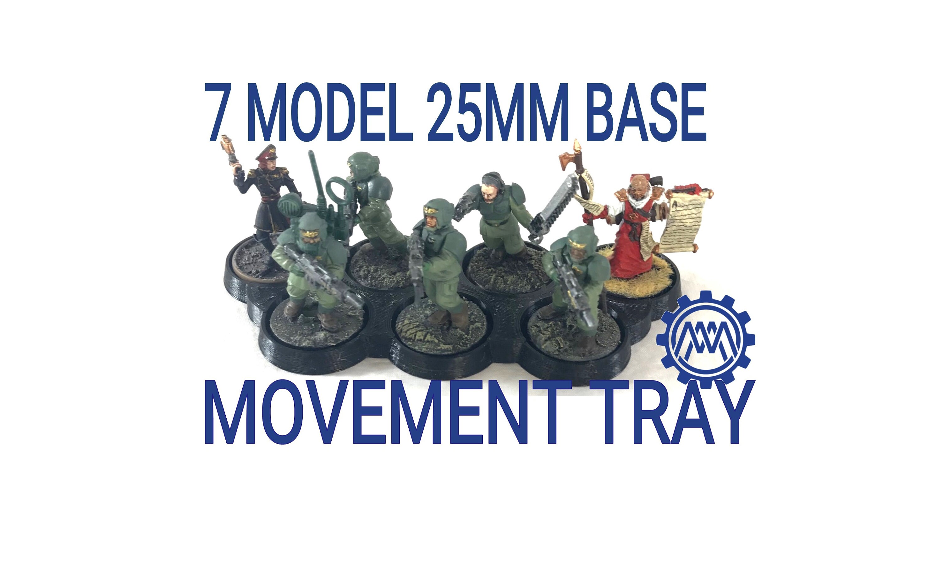 7 Model 25mm Base Movement Tray for Warhammer 40K and Age of Sigmar ...
