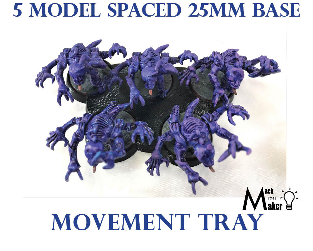 25mm Base 5 Model Warhammer 40K and Age of Sigmar Movement Tray Great ...