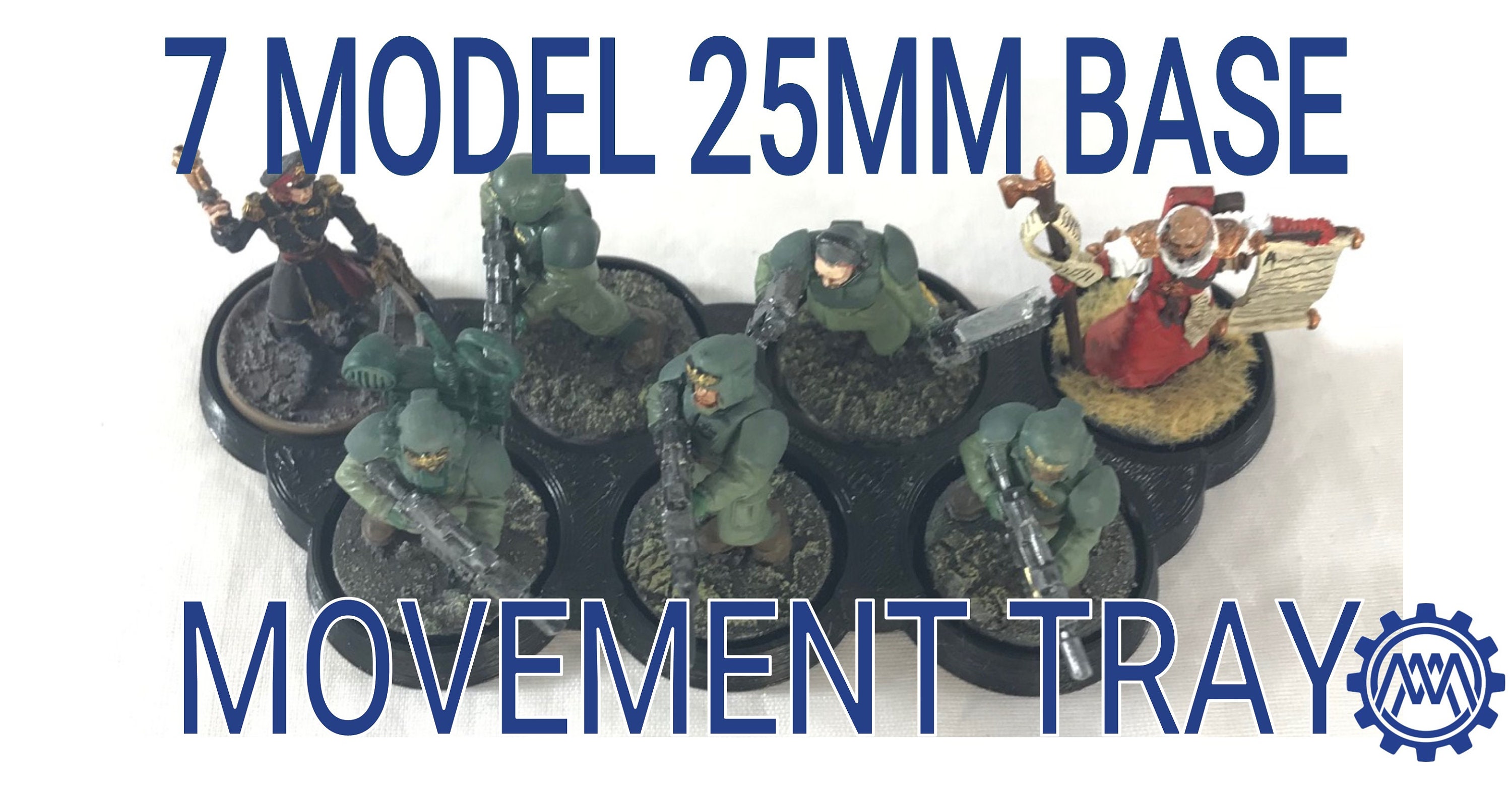 7 Model 25mm Base Movement Tray for Warhammer 40K and Age of Sigmar ...