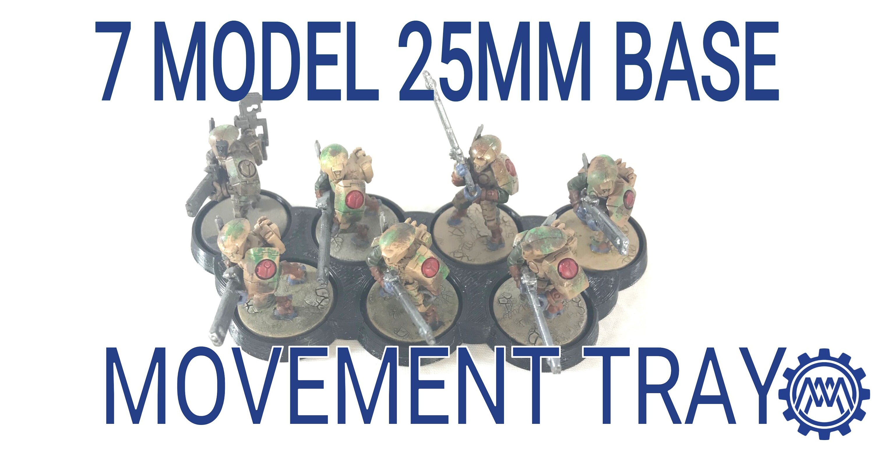 7 Model 25mm Base Movement Tray for Warhammer 40K and Age of Sigmar ...