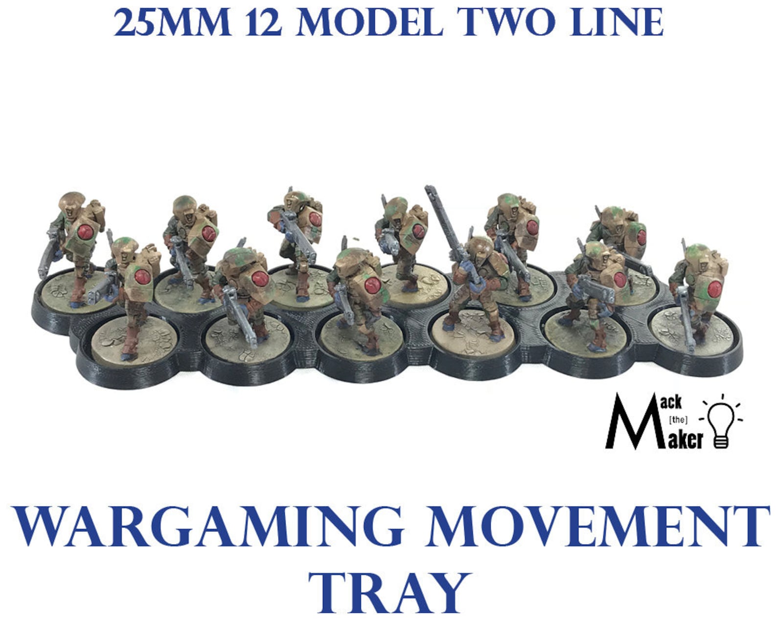 12 Model 25mm Base Movement Tray for Warhammer 40K 28mm Miniature ...